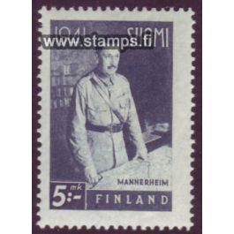 1941 Finland, 5mk Mannerheim WII 19mm ** | Philatelic Service of Finland